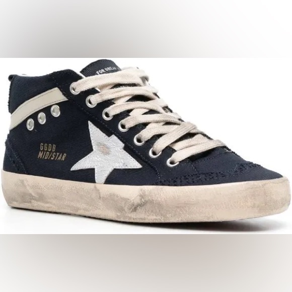 Golden Goose | Shoes | Mid Star Golden Goose Navy With White Star Never ...
